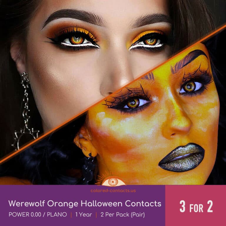 Werewolf Orange Halloween Contacts - Colored Contact Lenses | Colored ...