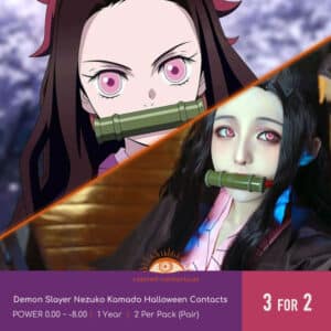 Demon Slayer Nezuko Kamado Halloween Contacts - Colored Contacts