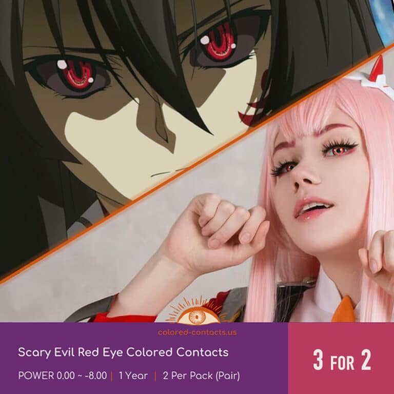 Scary Evil Red Eye Colored Contacts - Colored Contacts