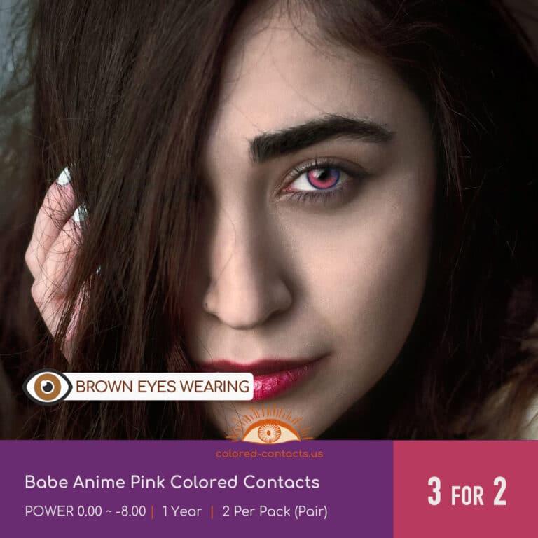Babe Anime Pink Colored Contacts - Colored Contacts