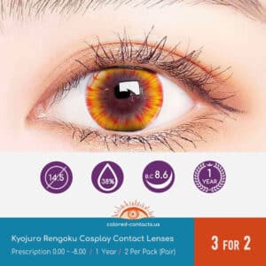 Demon Slayer Kyojuro Rengoku Cosplay Contact Lenses - Colored Contacts