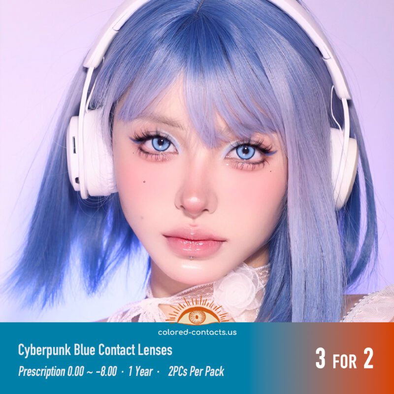 Cyberpunk Blue Contact Lenses - Colored Contacts