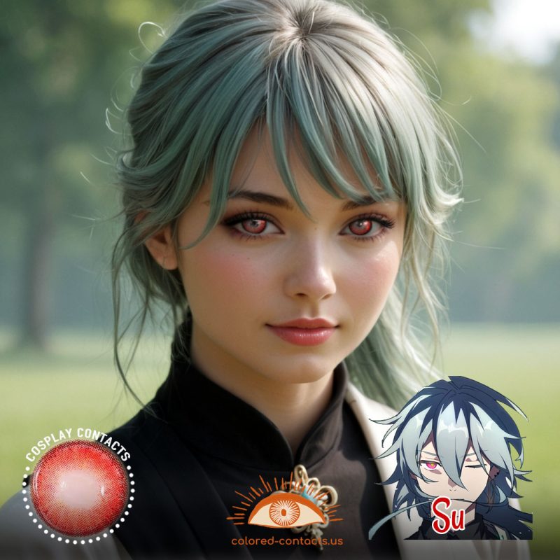 Honkai Impact 3rd: Su Cosplay Red Contact Lenses - Colored Contact ...