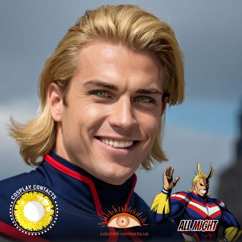 My Hero Academia: All Might Cosplay Yellow Contact Lenses - Colored ...
