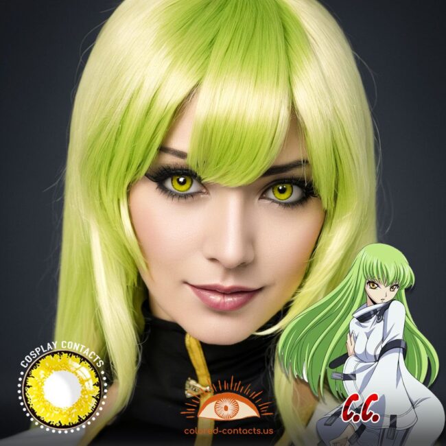 Code Geass: C.C. Cosplay Yellow Contact Lenses - Colored Contact Lenses ...