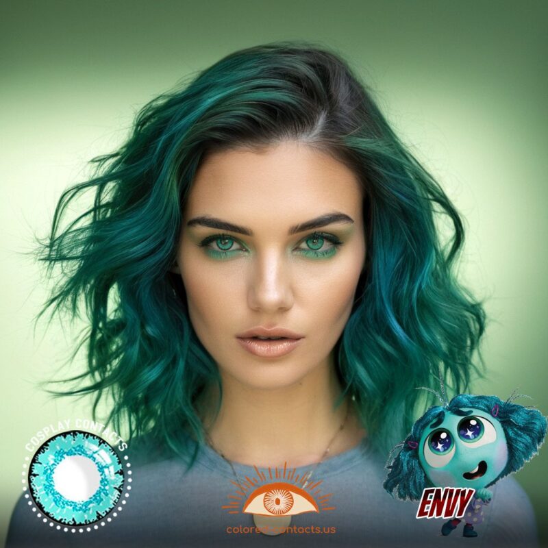 Inside Out: Envy Cosplay Light Blue Eye Contact Lenses - Colored ...
