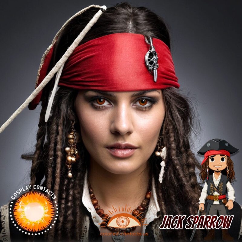 Pirates Of The Caribbean: Jack Sparrow Cosplay Brown Contact Lenses ...