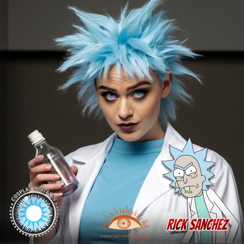 Rick And Morty: Rick Sanchez Cosplay Blue Contact Lenses - Colored ...
