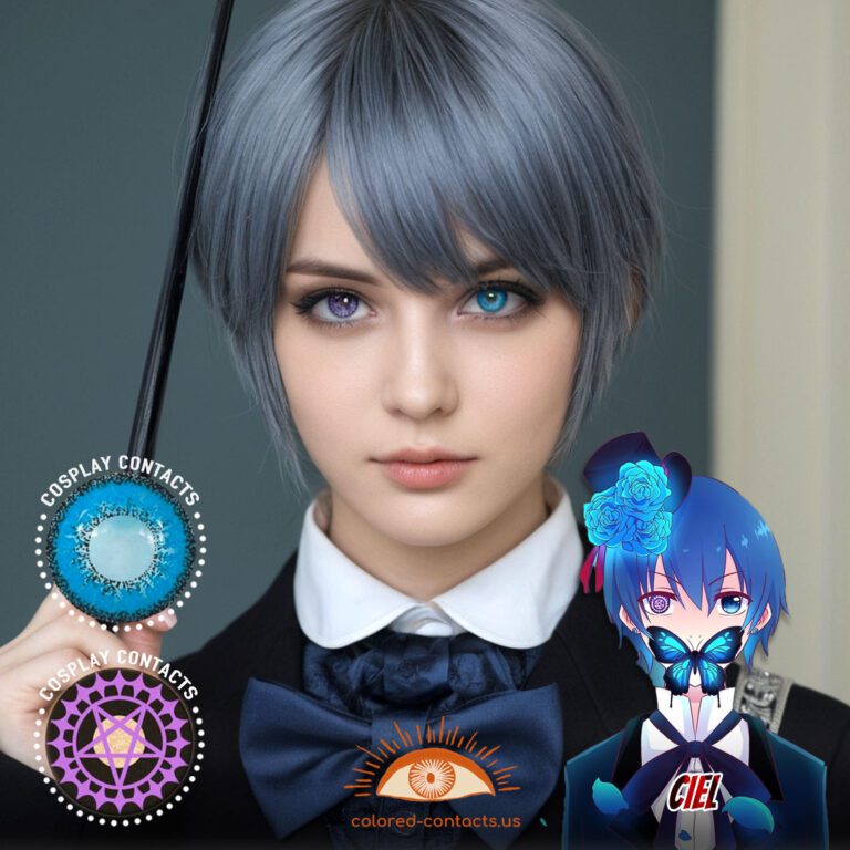 Ciel Cosplay Heterochromia Contact Lenses - Vibrant Purple 0.00 Only ...