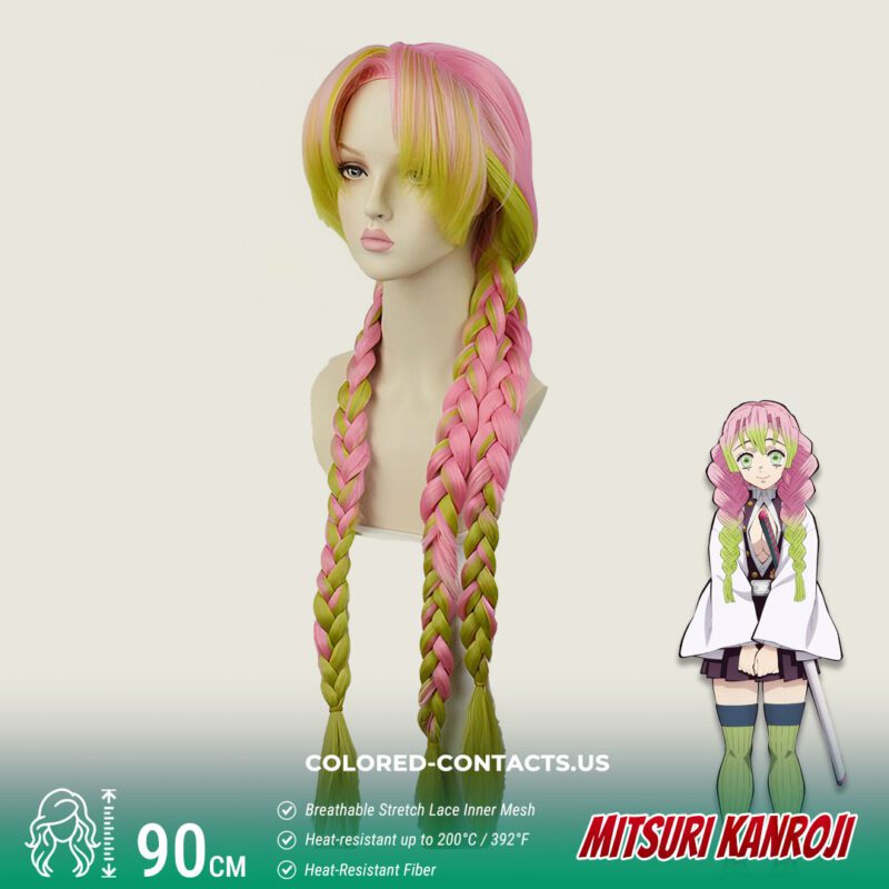 Mitsuri Kanroji Cosplay Wig - Colored Contact Lenses | Colored Contacts ...